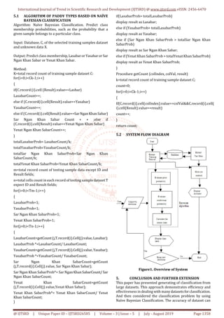 Classification of Paddy Types using Naïve Bayesian Classifiers | PDF