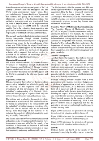 Development of Blended Learning Activities in 21st Century Literature ...