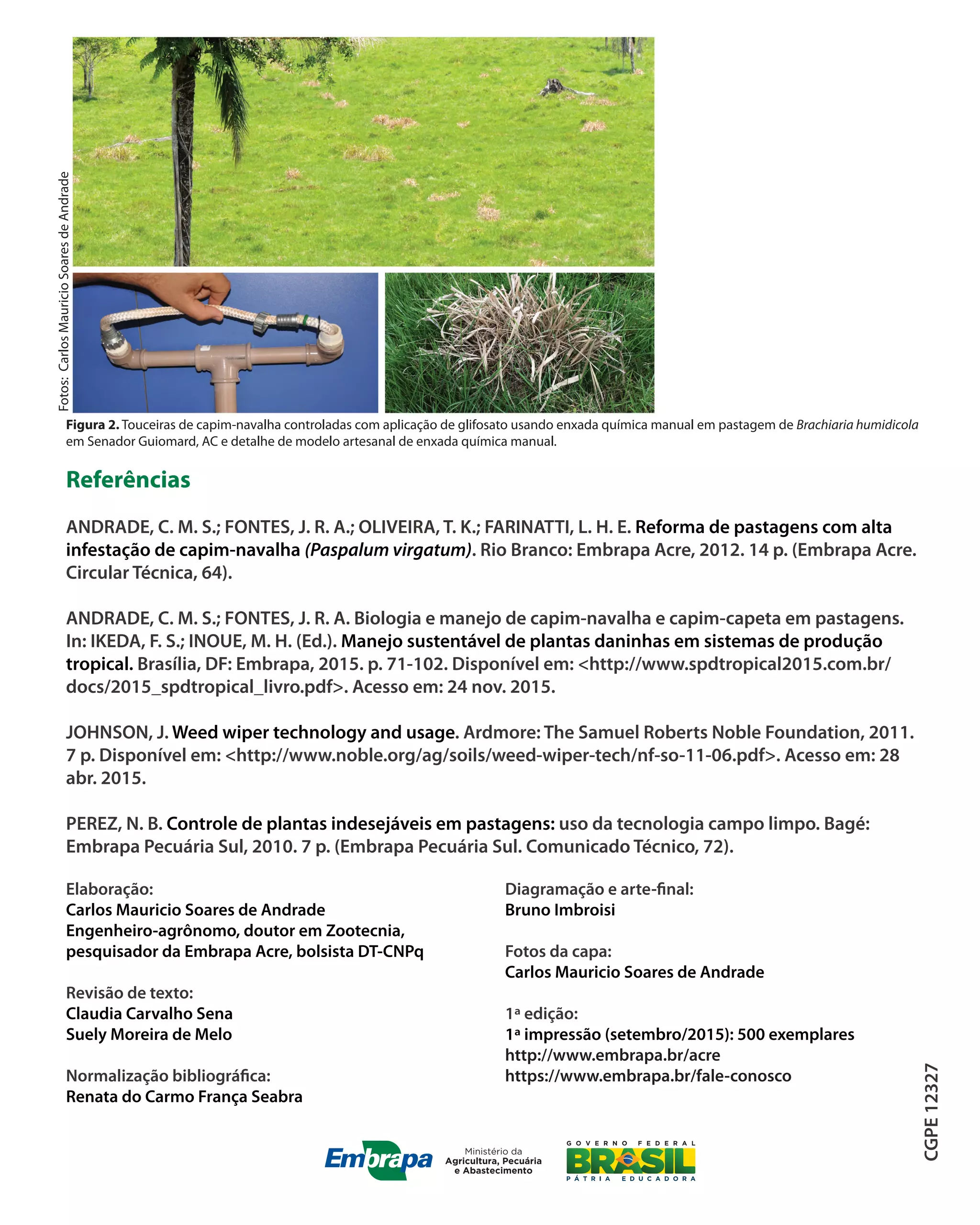 Controle do Capim-navalha com Enxada Química Manual | PDF