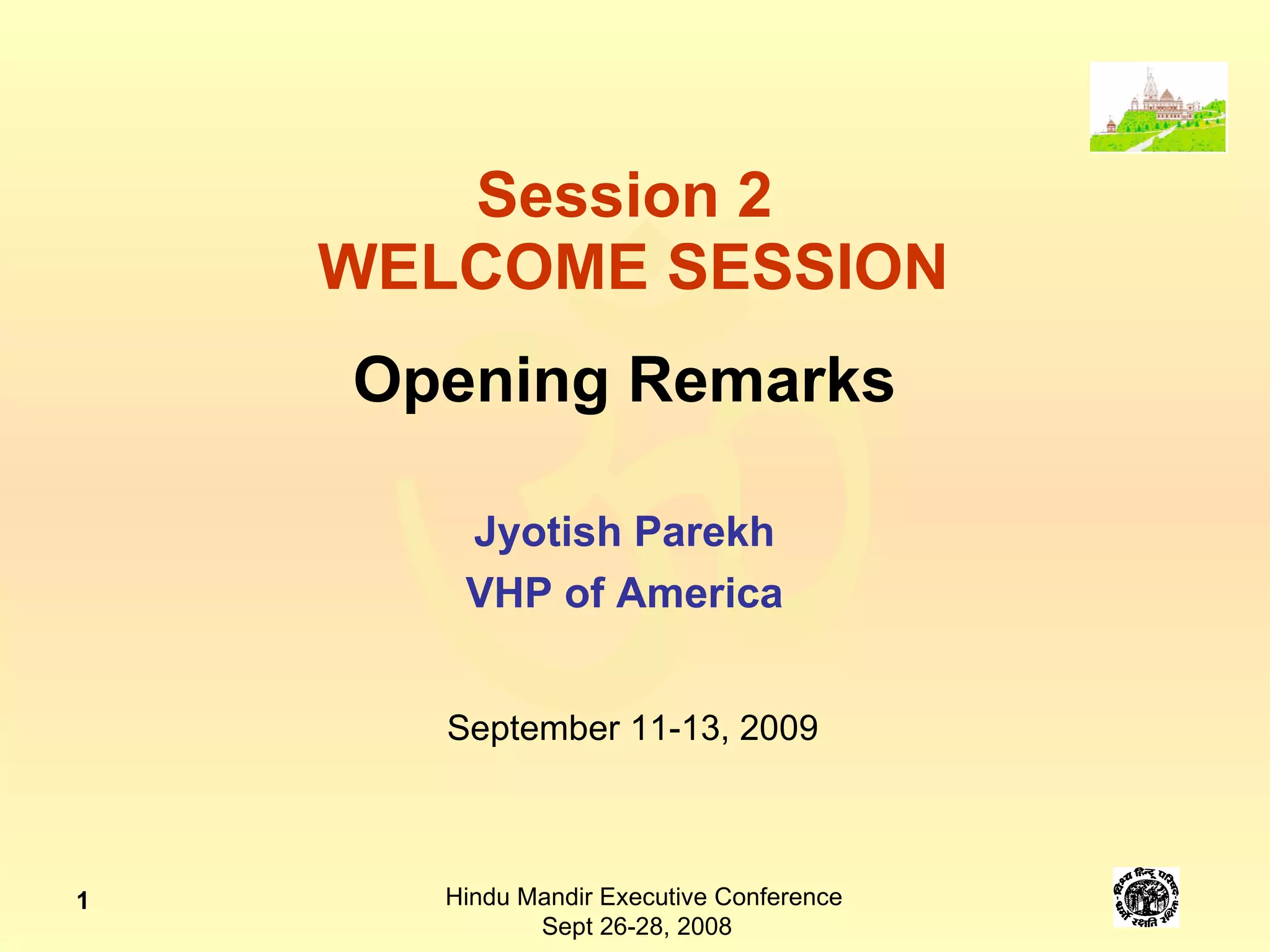 Opening Remarks - Jyotish Parekh (s02-1) | PPT