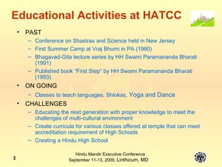 Critical Role of Education in Temples: Sharing Good Practices Dr ...