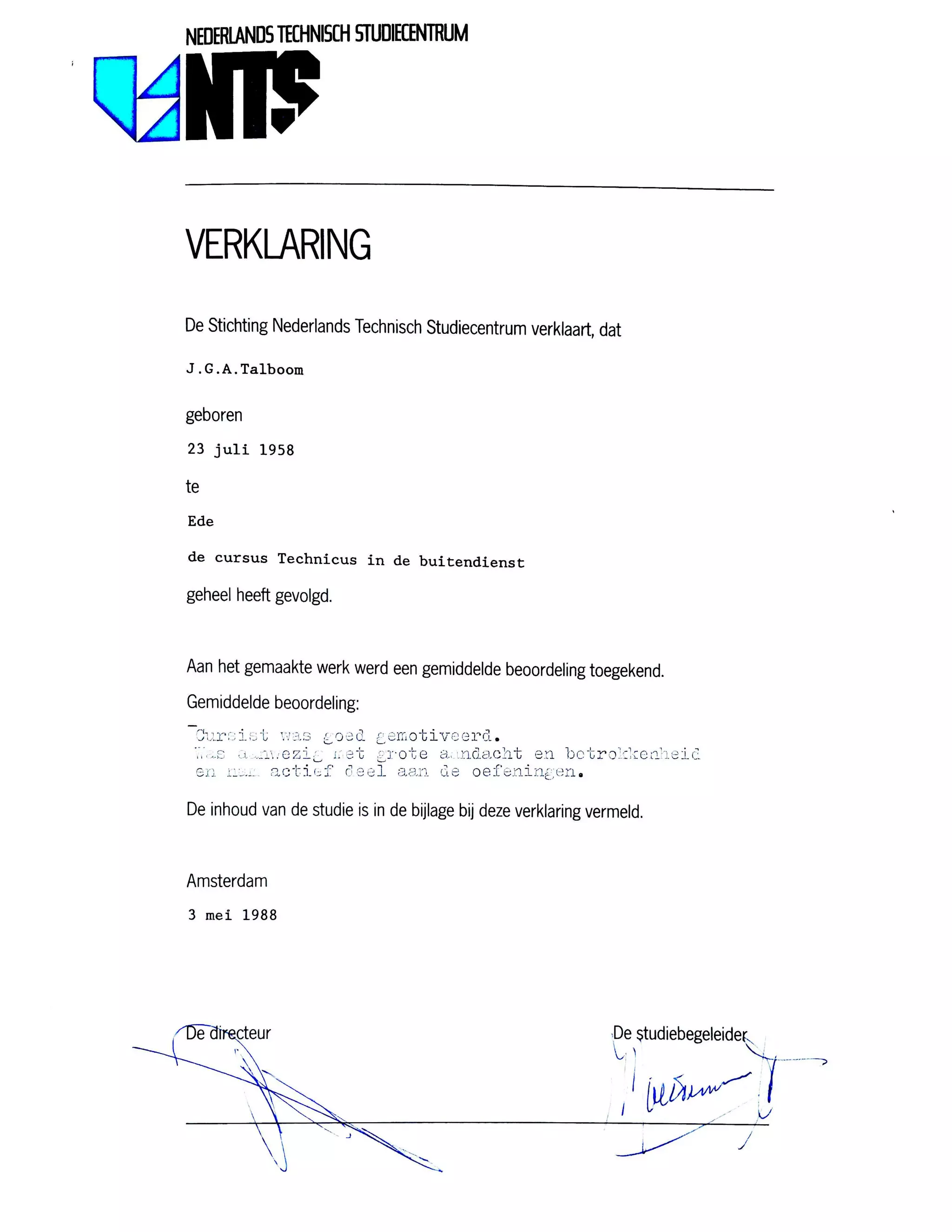 NTS verklaring | PDF