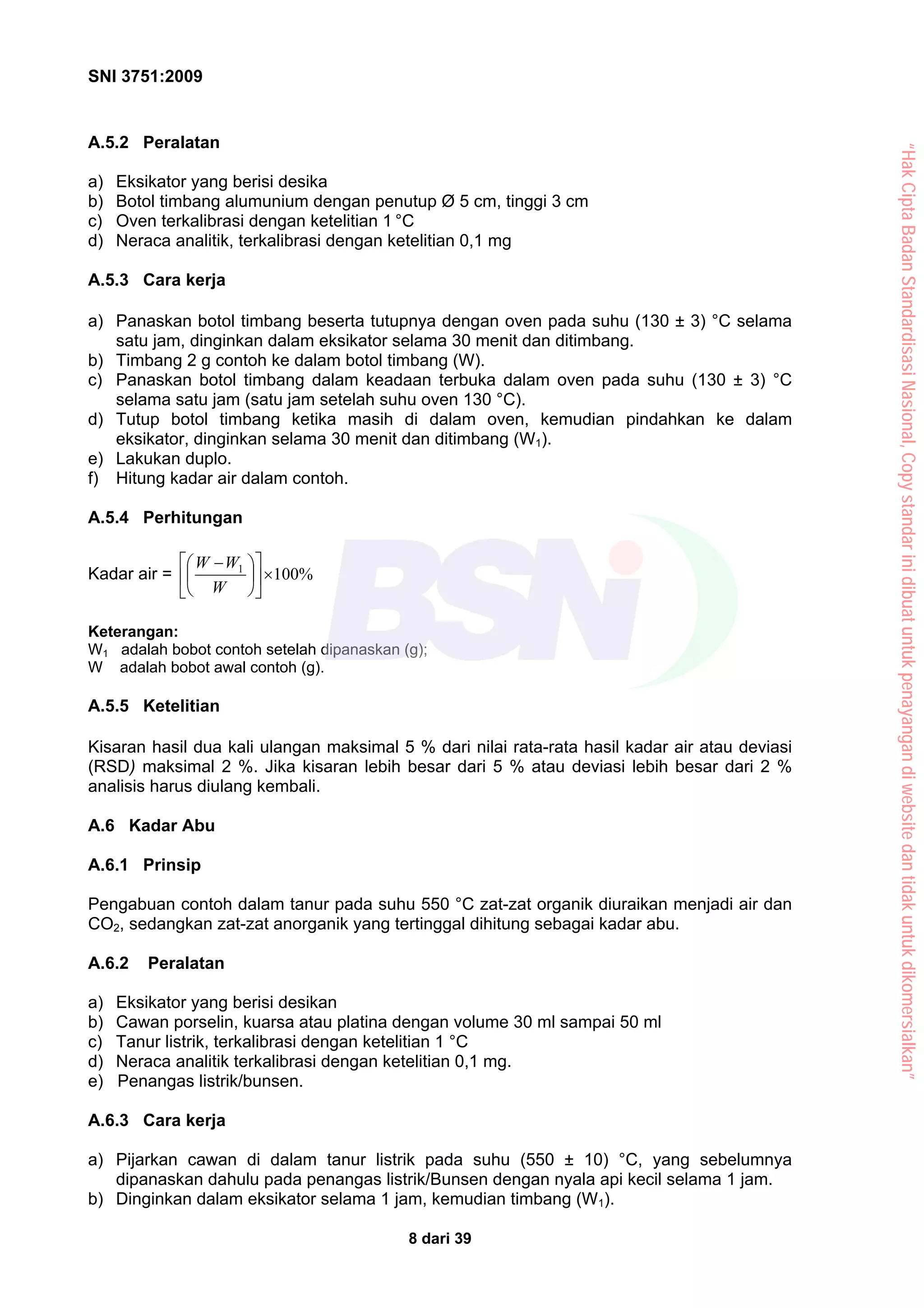 25820 sni 3751-2009 (tepung terigu) | PDF