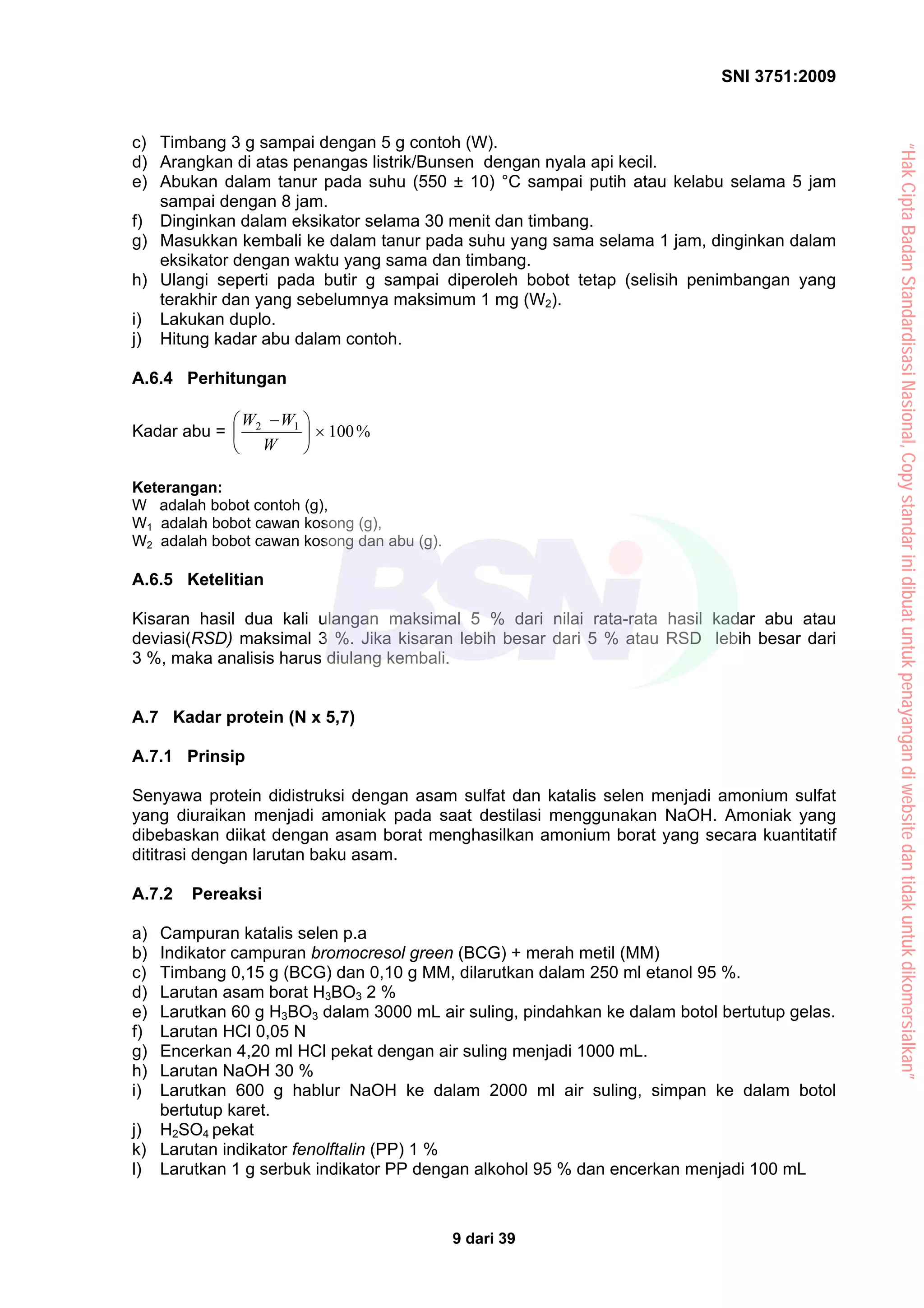25820 sni 3751-2009 (tepung terigu) | PDF