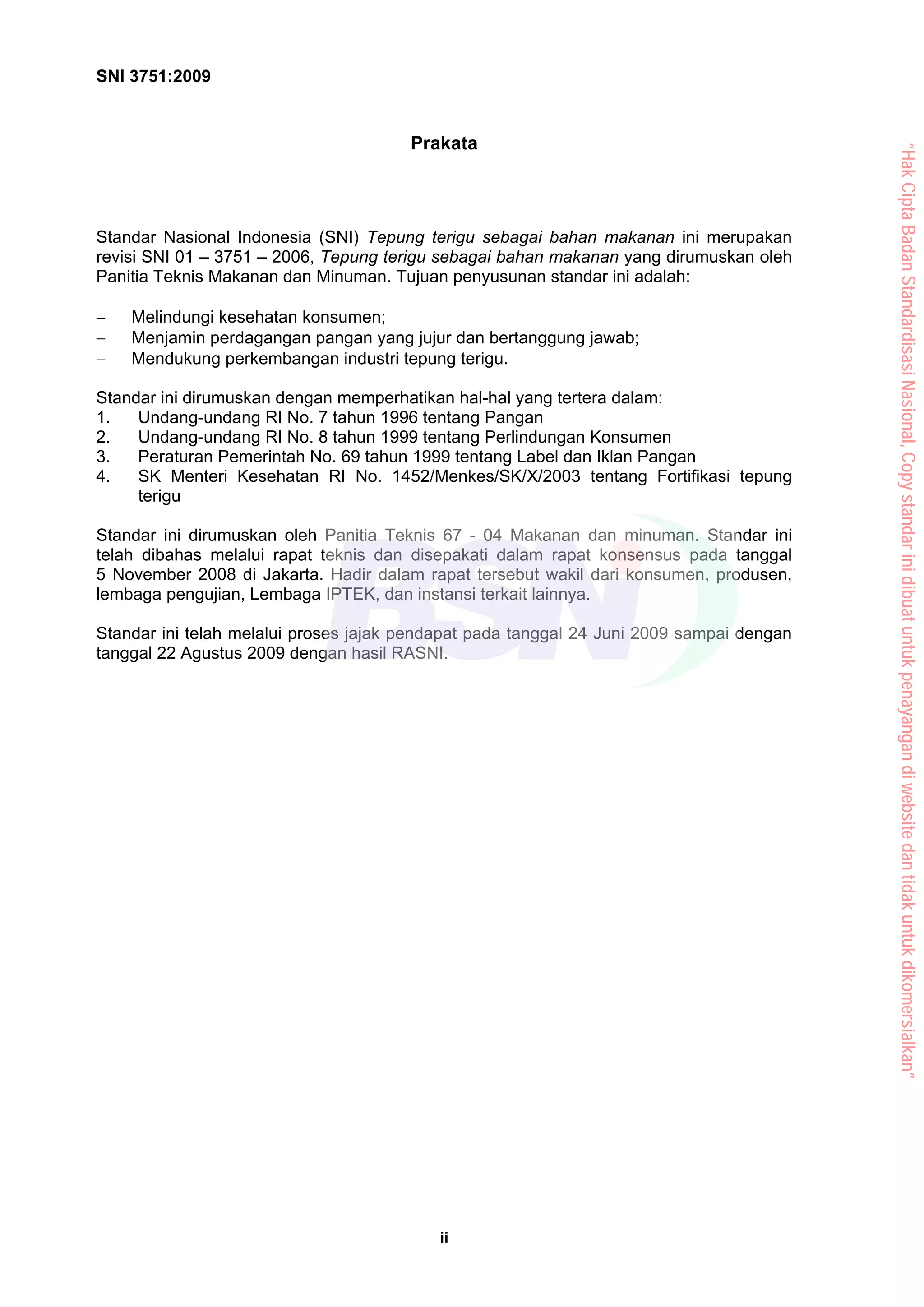 25820 sni 3751-2009 (tepung terigu) | PDF
