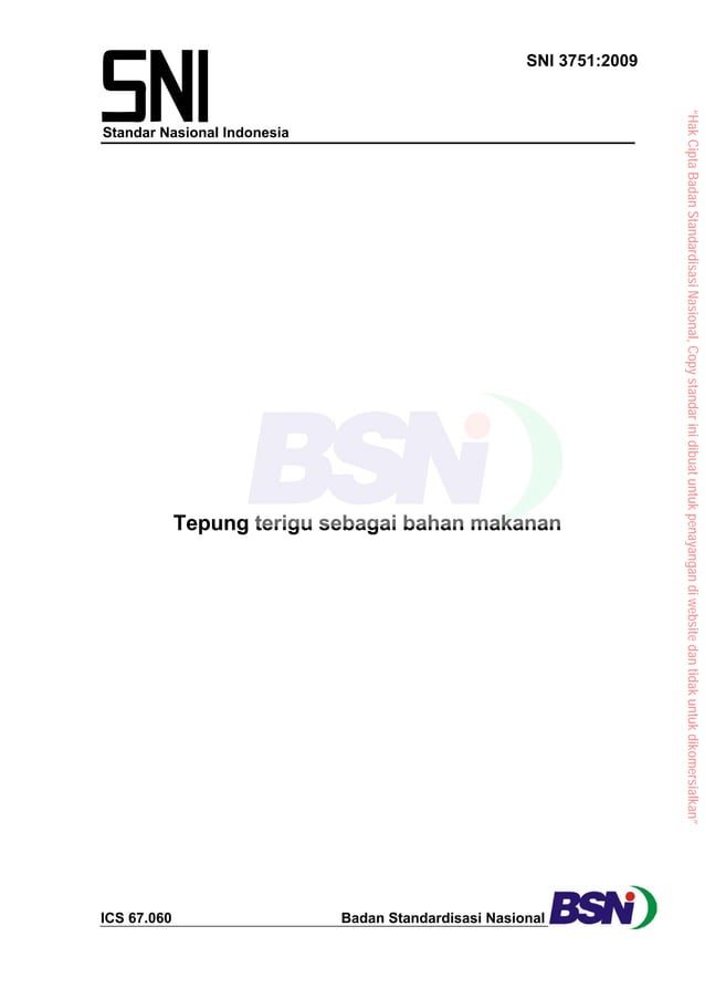 25820 sni 3751-2009 (tepung terigu) | PDF