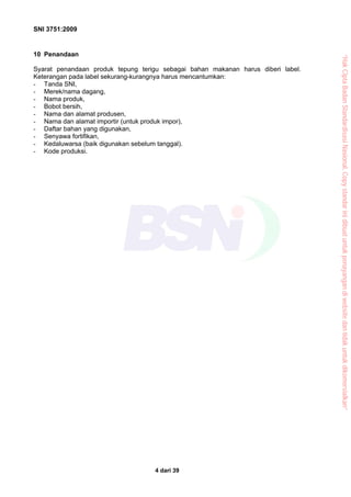 25820 sni 3751-2009 (tepung terigu) | PDF