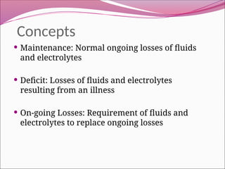 Fluids and electrolytes in pediatrics ppt | PPTX