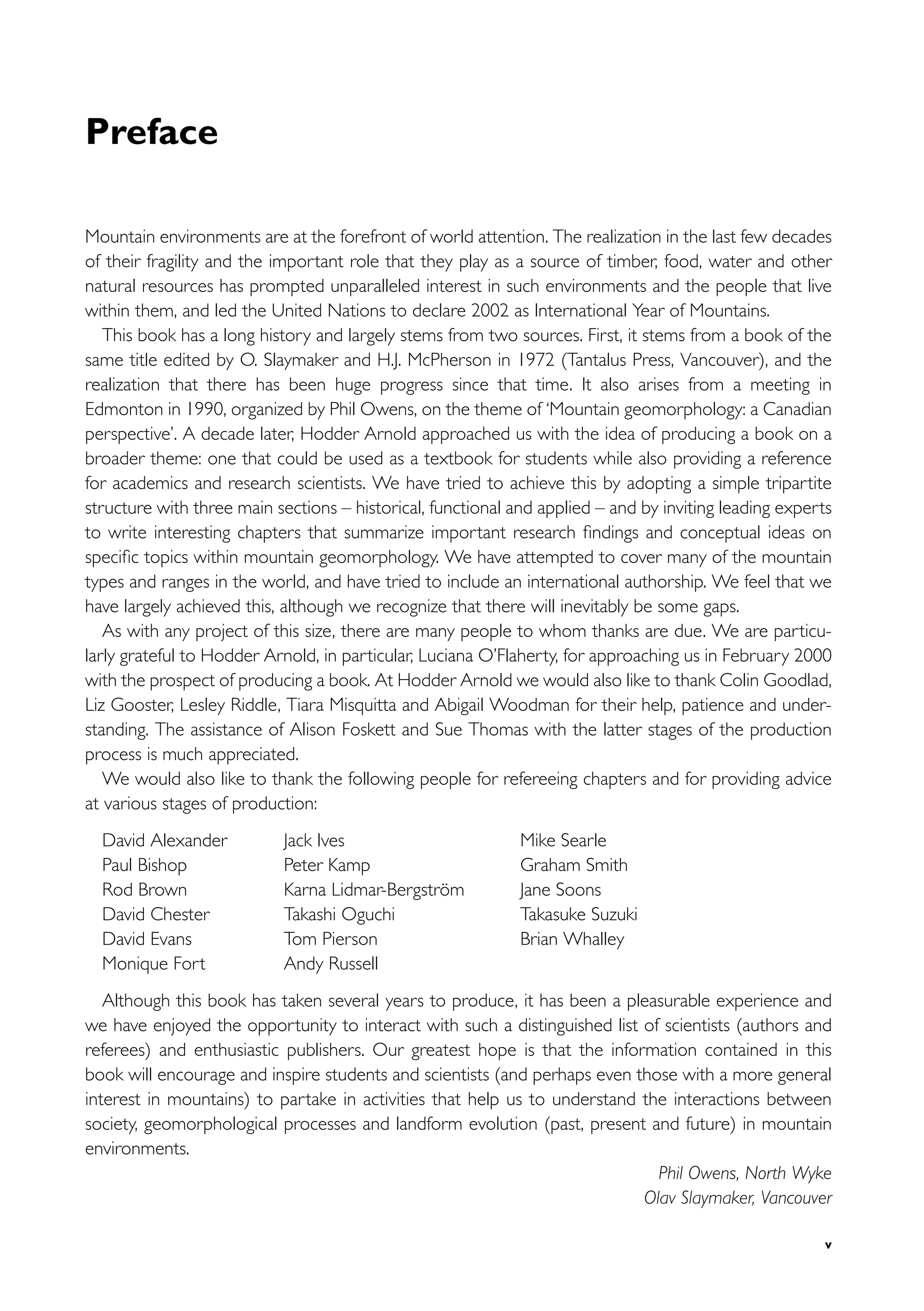 Mountain Geomorphology Phil Owens Olav Slaymaker | PDF
