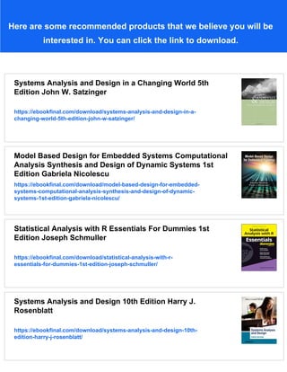 Essentials of Systems Analysis and Design 5th Edition Joseph Valacich | PDF