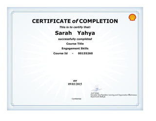 Engagment Skills Certificate | PDF