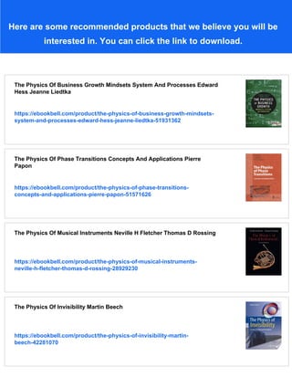 The Physics Of Business Growth Mindsets System And Processes 1st ...
