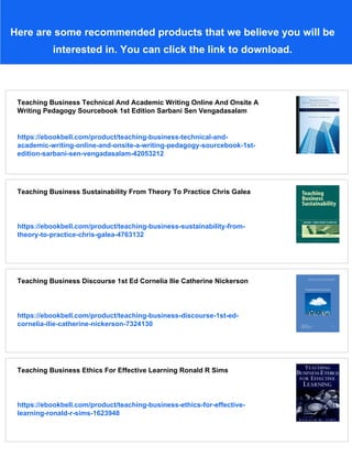 Teaching Business Information Literacy Genifer Snipes Marlinda Karo | PDF
