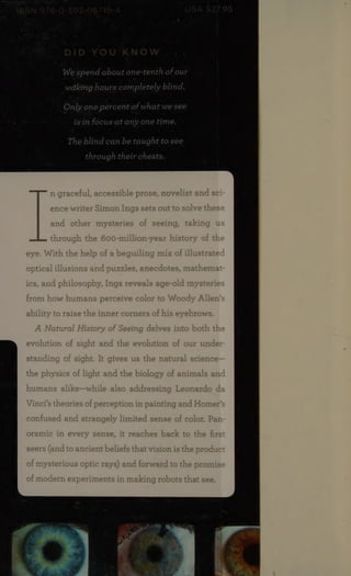 A Natural History Of Seeing The Art And Science Of Vision Simon Ings | PDF