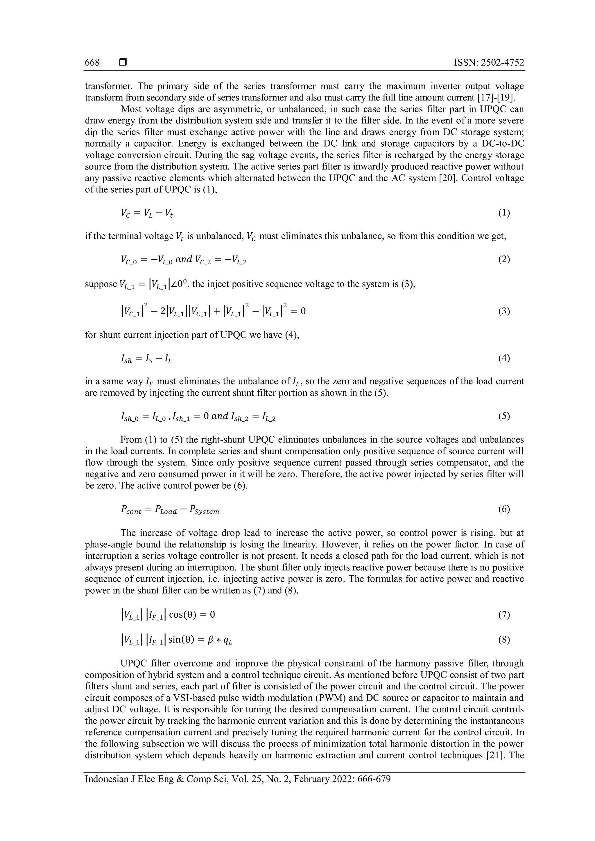Power quality improvement of distribution systems asymmetry caused by power disturbances basedon ...