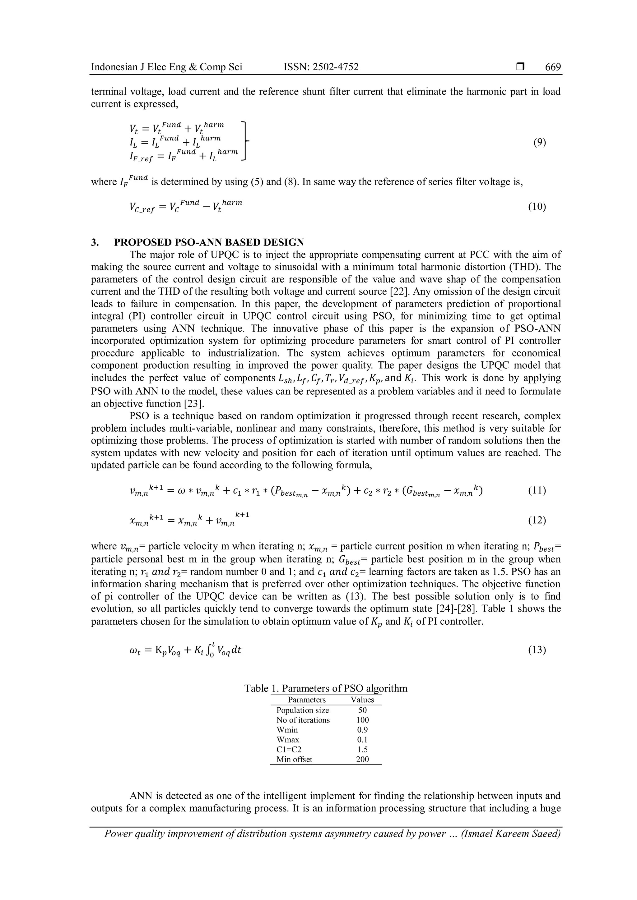 Power quality improvement of distribution systems asymmetry caused by power disturbances basedon ...