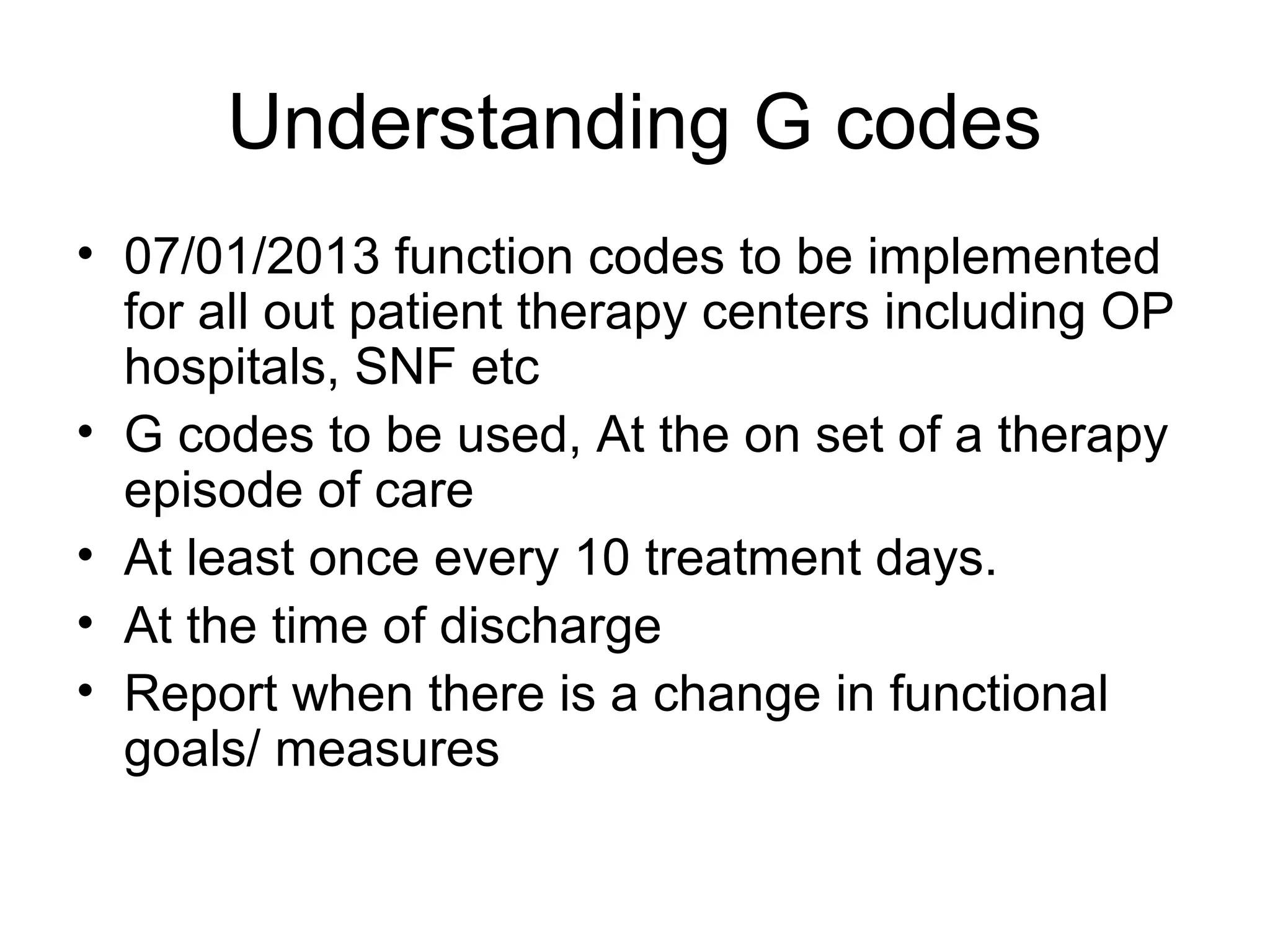 Understanding G codes | PPT | Physical Therapy | Wellness