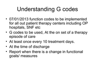 Understanding G codes | PPT | Physical Therapy | Wellness