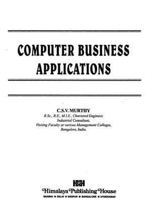 Computer Business Applications Csv Murthy | PDF