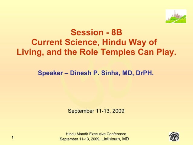 Current Science, Hindu Way of Living, and the Role Temples Can Play ...