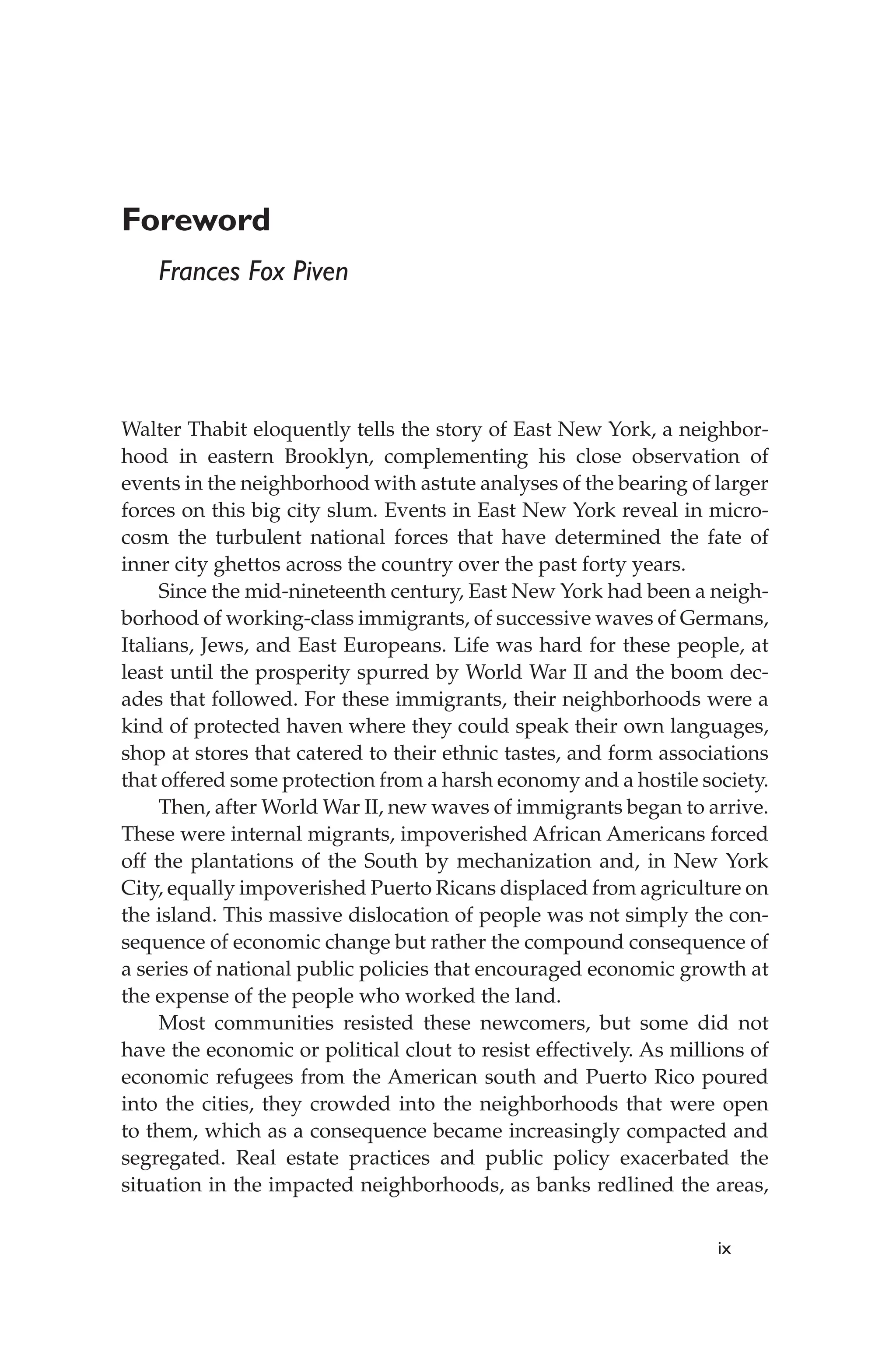 How East New York Became A Ghetto Walter Thabit Frances Fox Piven | PDF