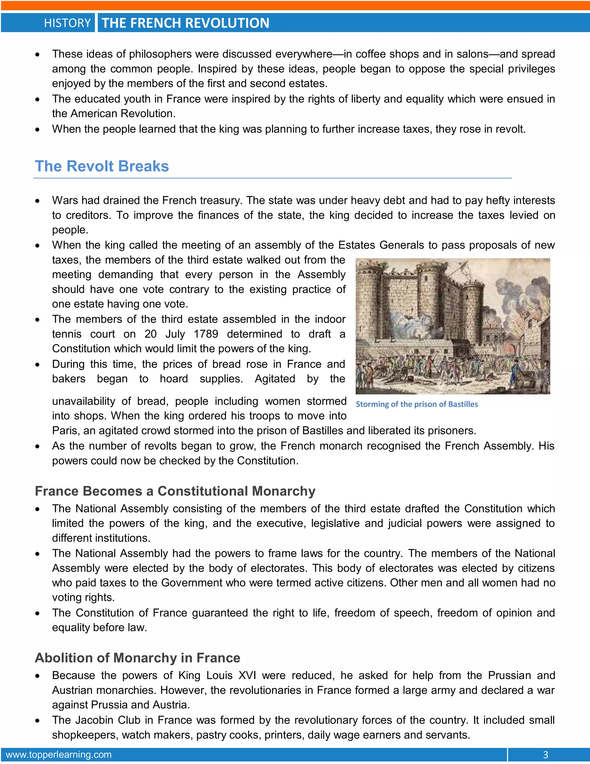 the french revolution notes (class- 9th) | PDF