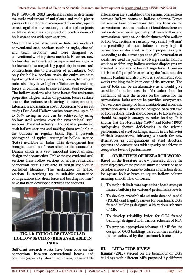 Analysis of High Rise Building Connection for Square Hollow Beam and ...