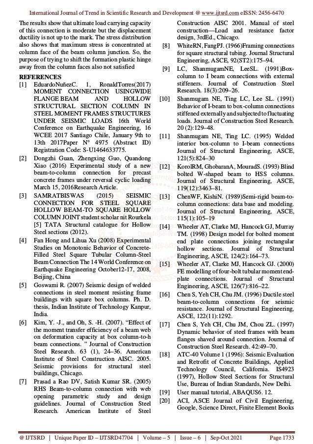 Analysis of High Rise Building Connection for Square Hollow Beam and ...