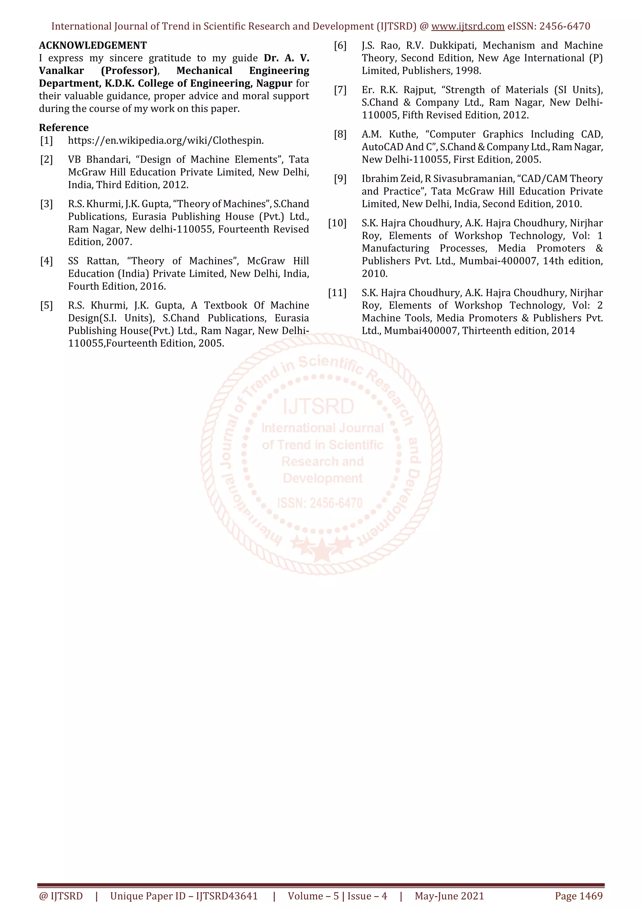 Development of Modified System for Round Ring Cloth Peg Assembly | PDF