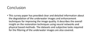 Filtering underwater image | PPTX | Photo Editing Software | Computer Software and Applications