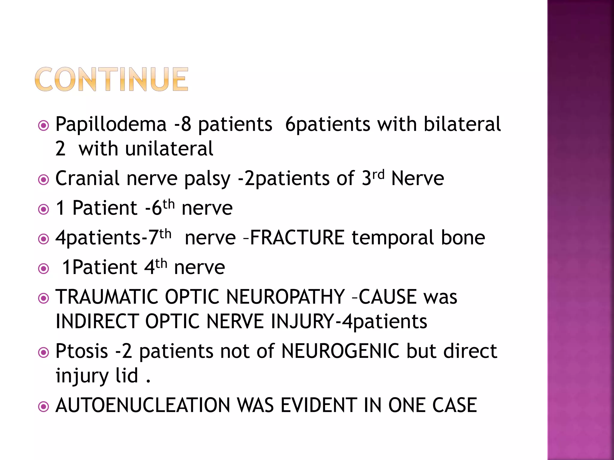 Ocular Manifestations In Head Injury | PPTX