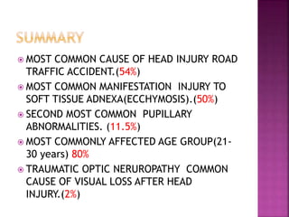 Ocular Manifestations In Head Injury | PPTX