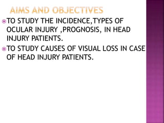 Ocular Manifestations In Head Injury | PPTX