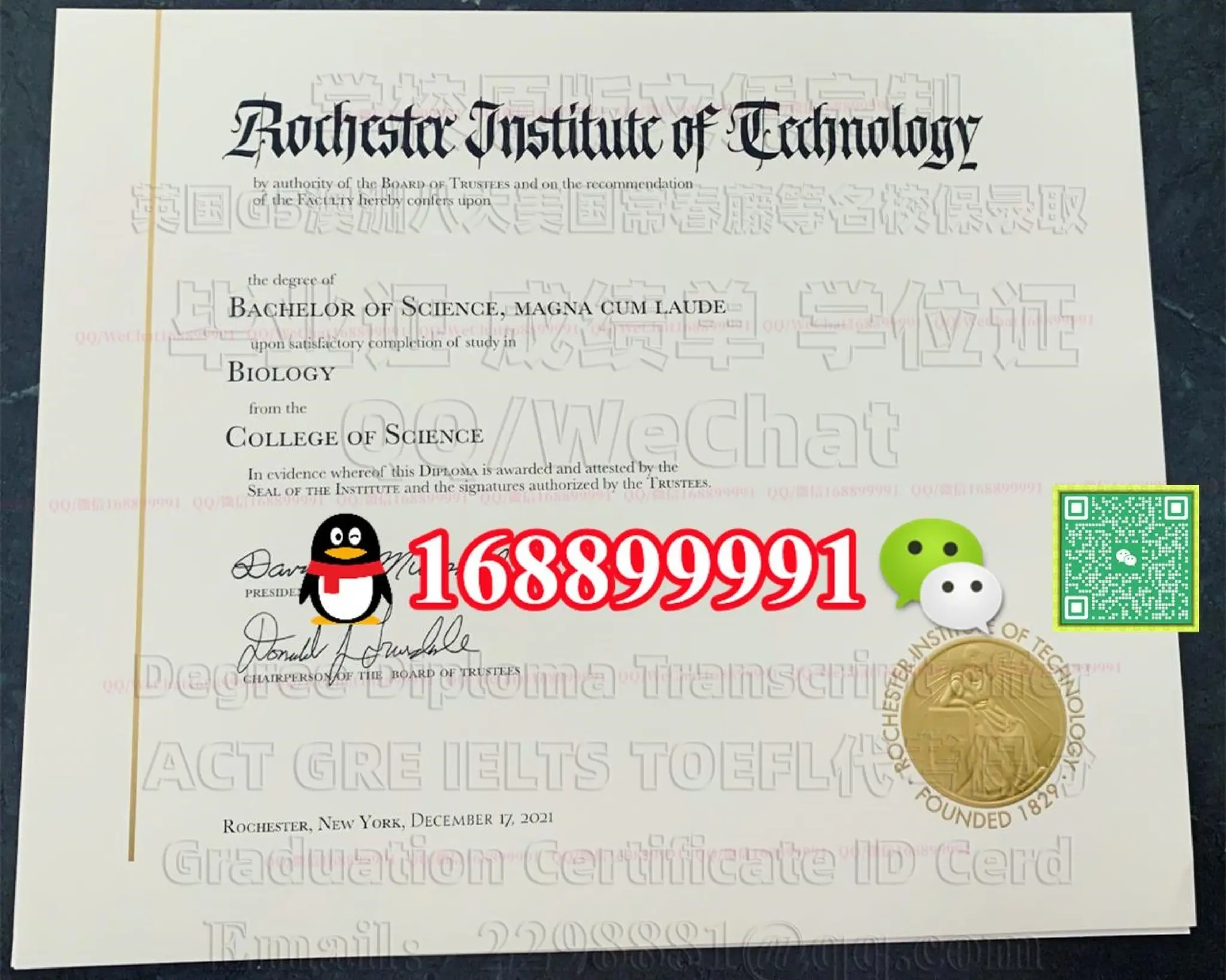 Rochester Institute of Technology degree offer diploma Transcript | PDF