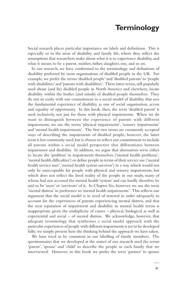 Parenting And Disability Disabled Parents Experiences Of Raising ...