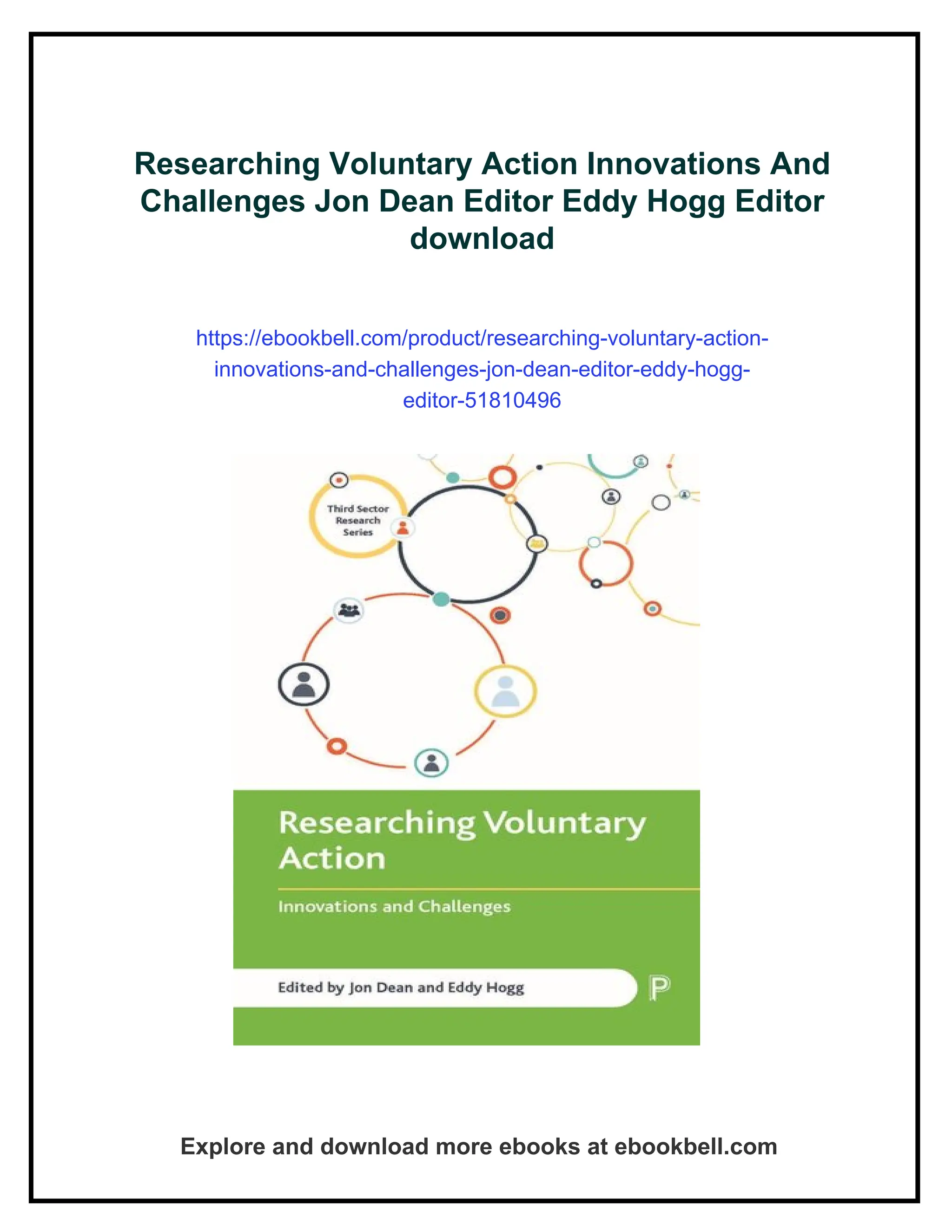 Researching Voluntary Action Innovations And Challenges Jon Dean Editor ...