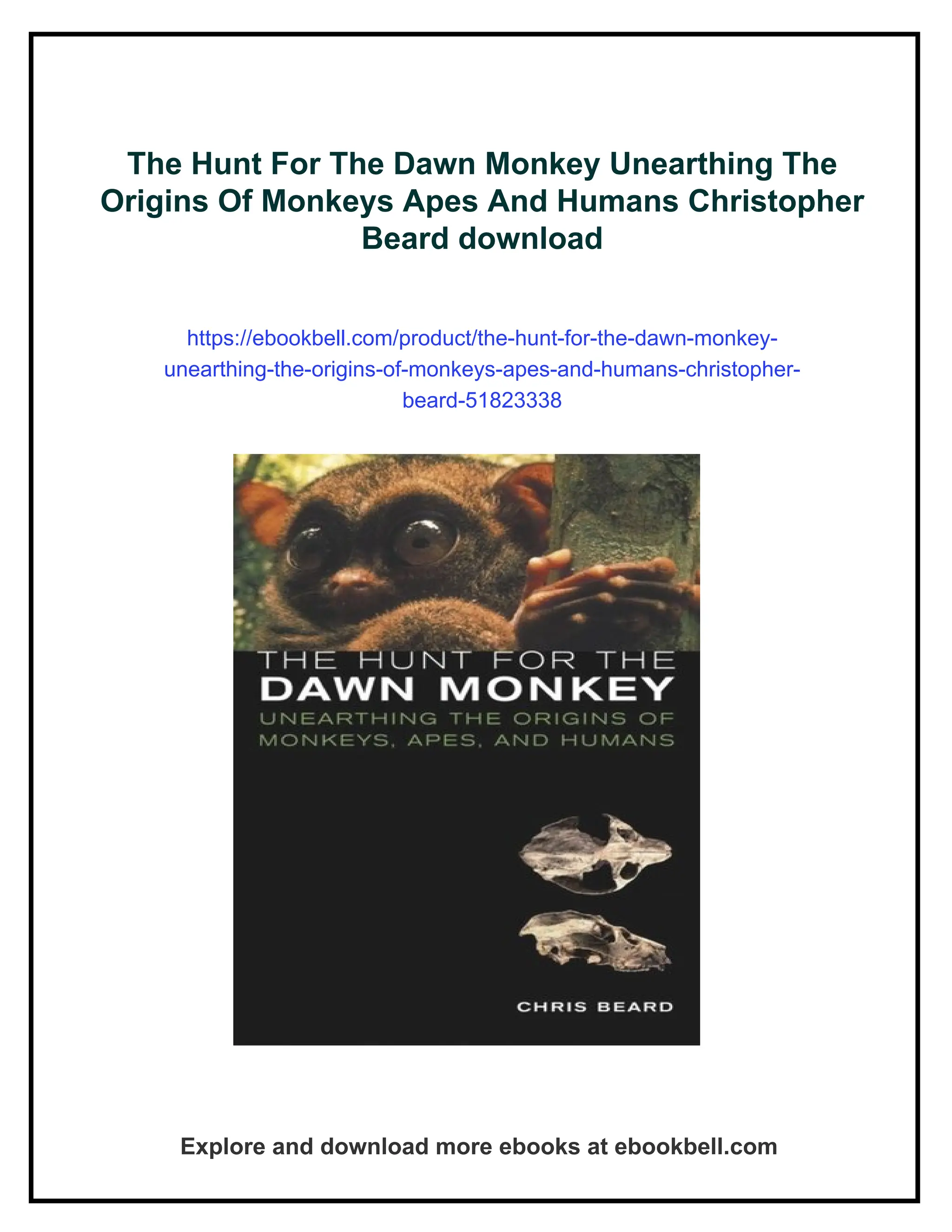 The Hunt For The Dawn Monkey Unearthing The Origins Of Monkeys Apes And ...