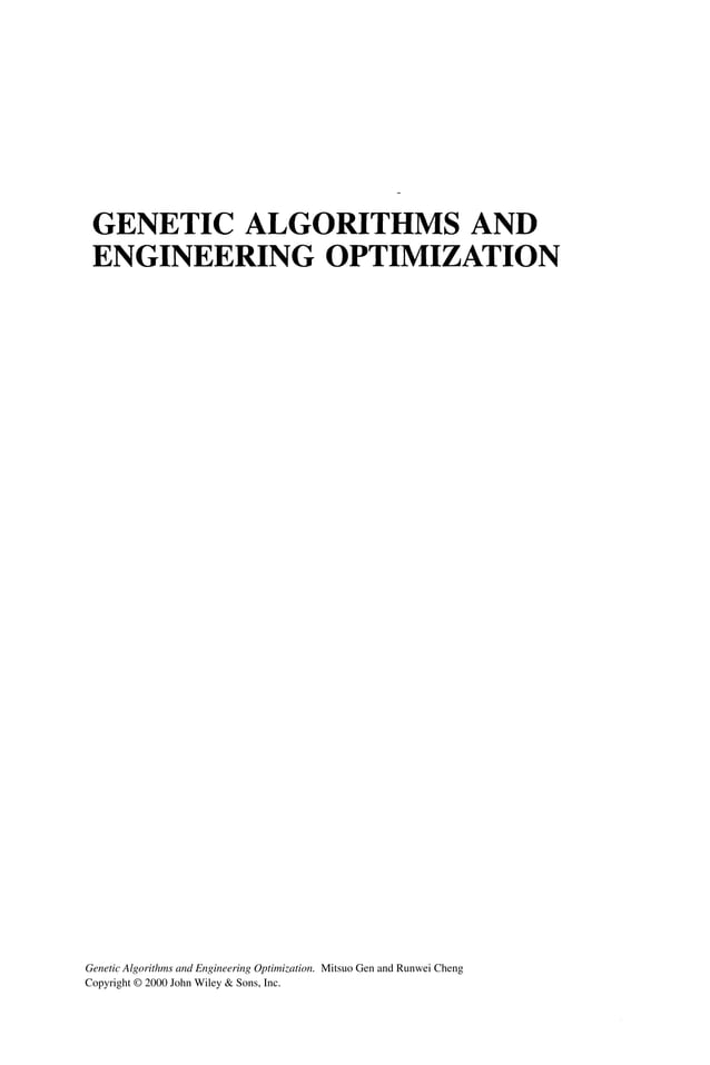 25923852 genetic-algorithms-and-engineering-optimization | PDF