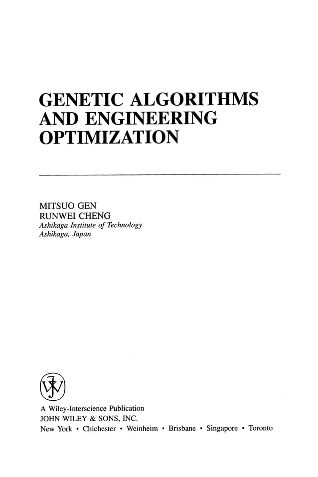25923852 genetic-algorithms-and-engineering-optimization | PDF