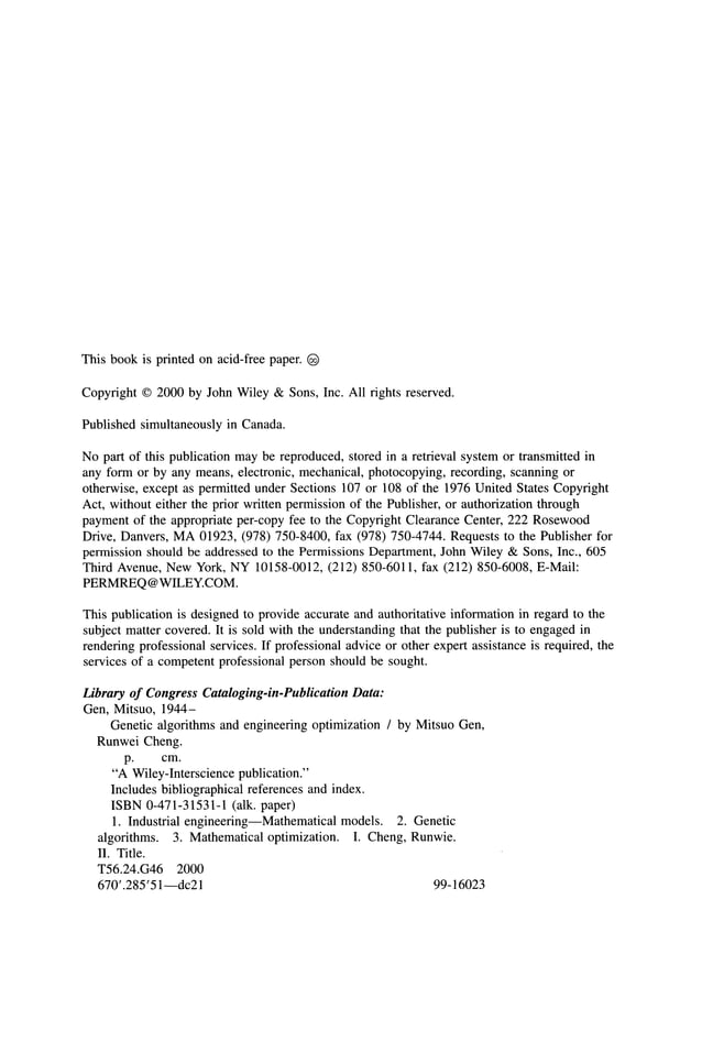 25923852 genetic-algorithms-and-engineering-optimization | PDF