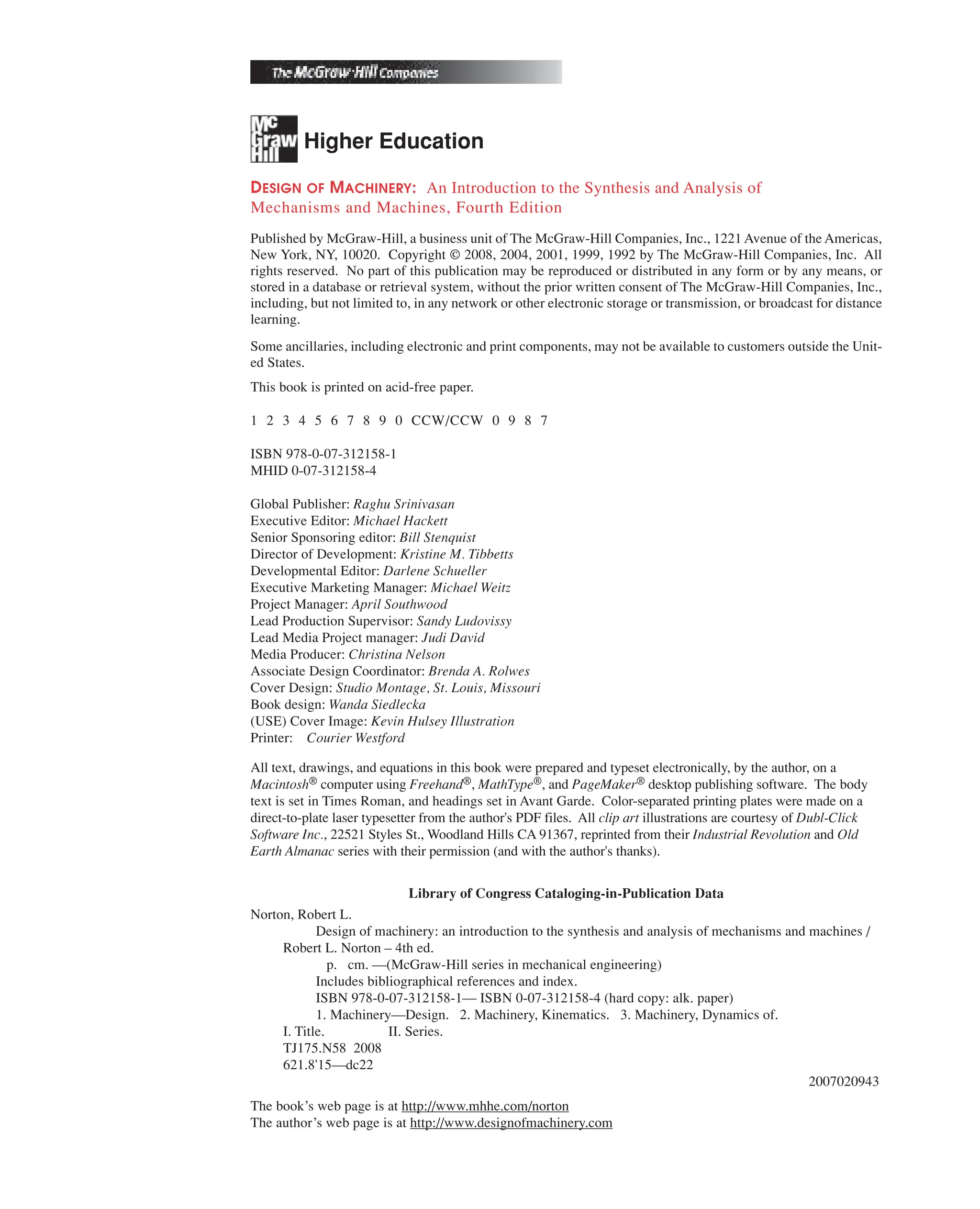Design Of Machinery An Introduction To The Synthesis And Analysis Of ...