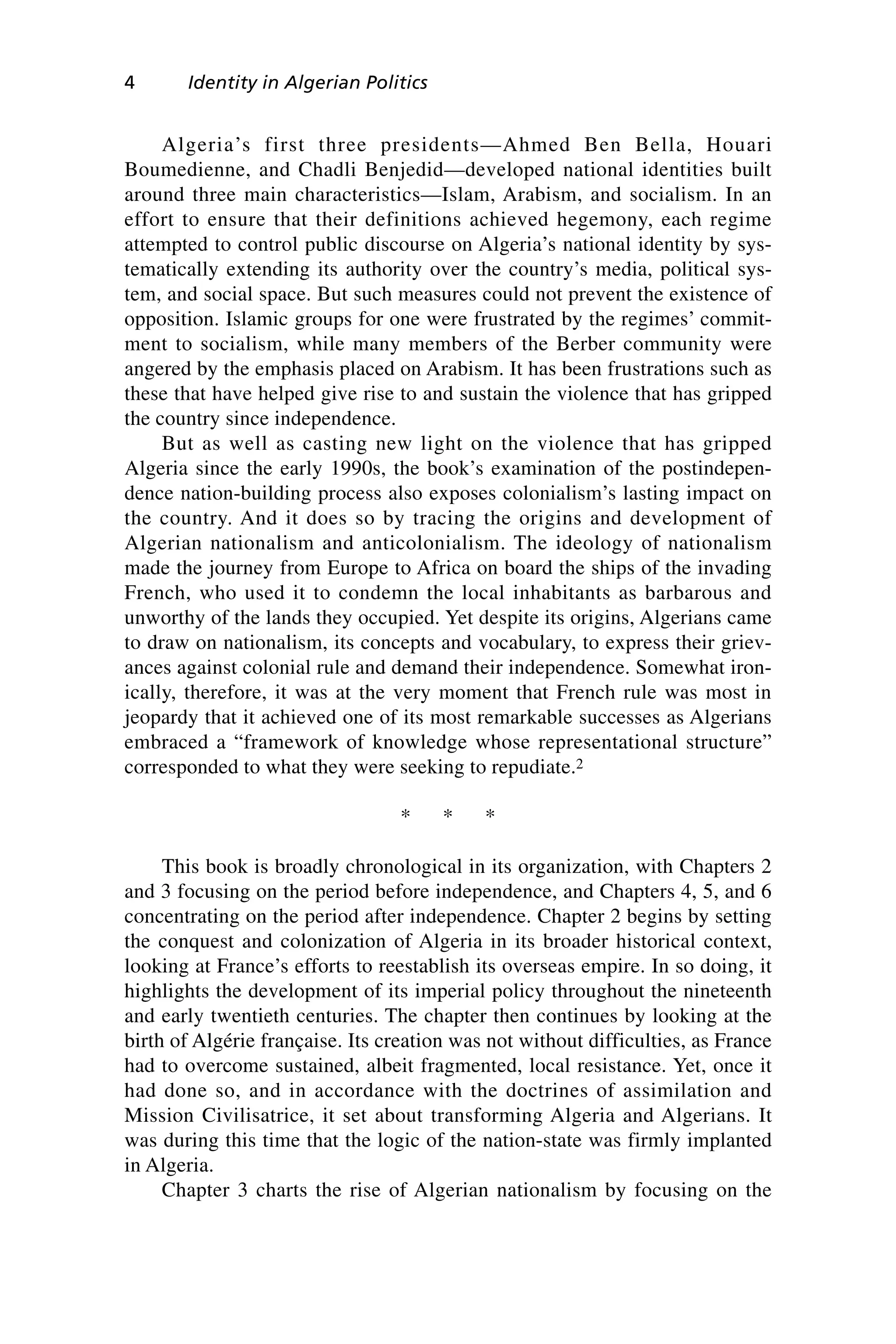 Identity In Algerian Politics The Legacy Of Colonial Rule Jnc Hill | PDF