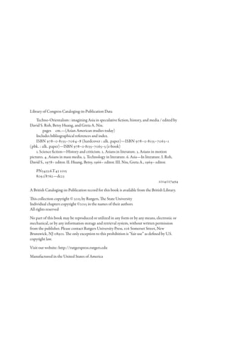 Technoorientalism Imagining Asia In Speculative Fiction History And ...