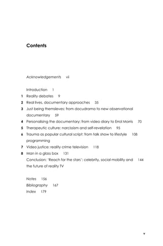 Reality Tv Realism And Revelation Anita Biressi Heather Nunn | PDF