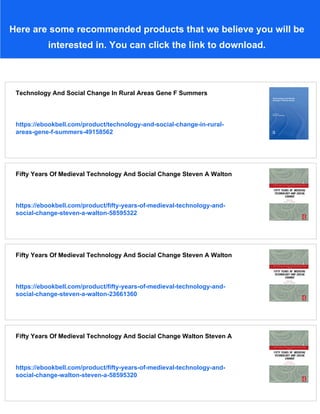 Technology And Social Change Eli Ginzberg | PDF