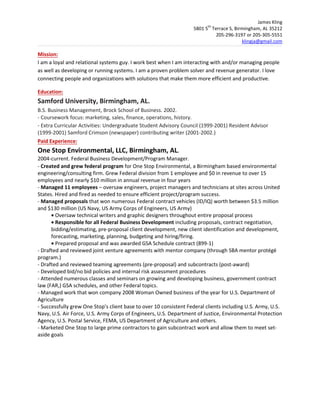 JAMES KLING resume | PDF