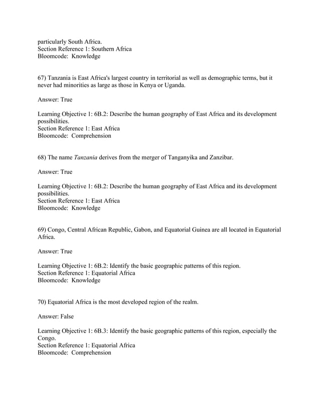 Geography Realms Regions and Concepts 16th Edition Blij Test Bank | PDF