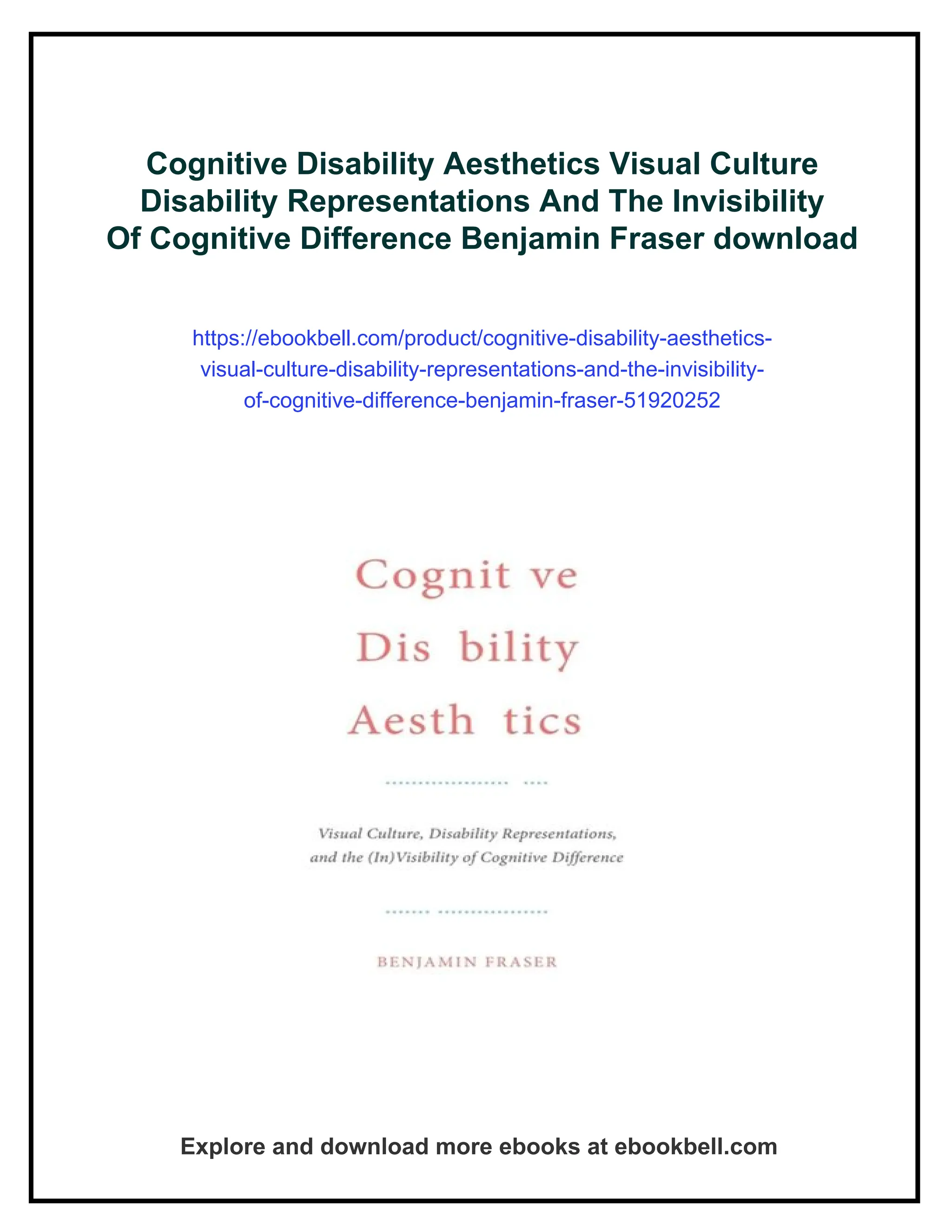 Cognitive Disability Aesthetics Visual Culture Disability ...
