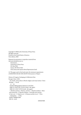 Sex Death And Sacrifice In Moche Religion And Visual Culture Steve ...