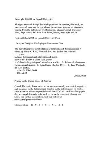 The New Structure Of Labor Relations Tripartism And Decentralization ...